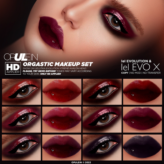 Second Life Marketplace - Opulein: Orgastic Makeup Set 'LEL EVO / EVO X'